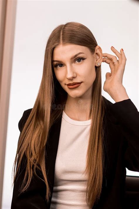 Portrait Of A Blonde Girl In Her Twenties Stock Image Image Of