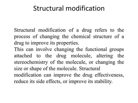 Drug Modification Pptx Chemistry Science