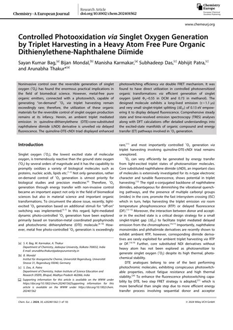 Controlled Photooxidation Via Singlet Oxygen Generation By Triplet Harvesting In A Heavy Atom