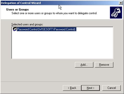 Password Control Delegating Permissions Wisedataman