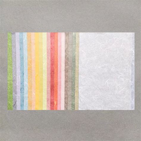 Assorted A4 Pastel Unryu Kozo Paper Set 40 Sheets Mulberry Paper By