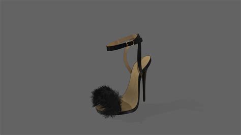 Female Fur Ankle Straps High Heel Sandals Shoes Buy Royalty Free 3d