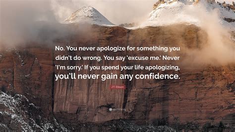 Jt Ellison Quote “no You Never Apologize For Something You Didnt