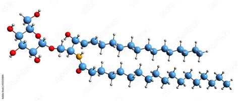 3d Image Of Cerebroside A Skeletal Formula Molecular Chemical