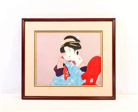 Yahooオークション 真作 伊東深水 木版画「三千歳」画寸 8号 東京都