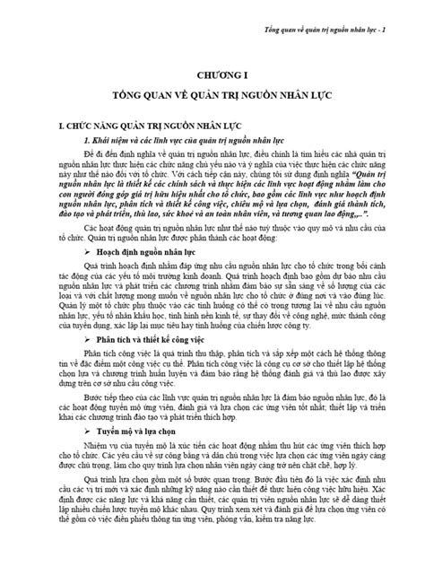 Tng Quan V Qun Tr Ngun Nhan Lc 1 C Pdf