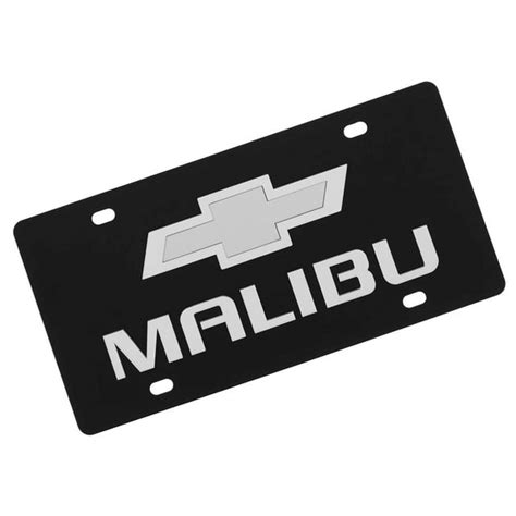 Chevy Malibu Dual Logo License Plate Carbon Black