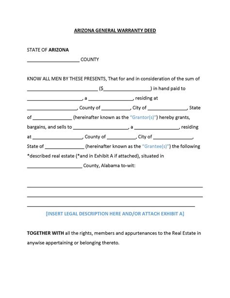Warranty Deed Form Arizona At Shirl Ketner Blog