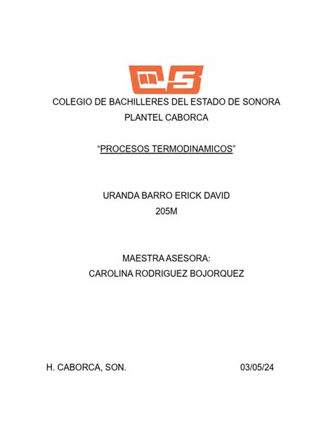 Procesos Termodinamicos Erick Pdf Calor Gases