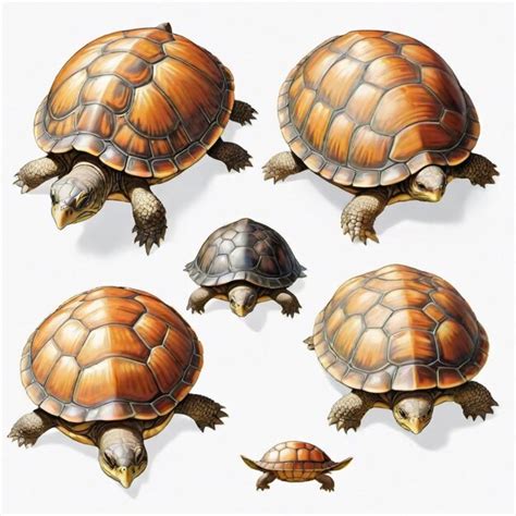 Turtle Shell Detailed Vector Set Premium Ai Generated Vector