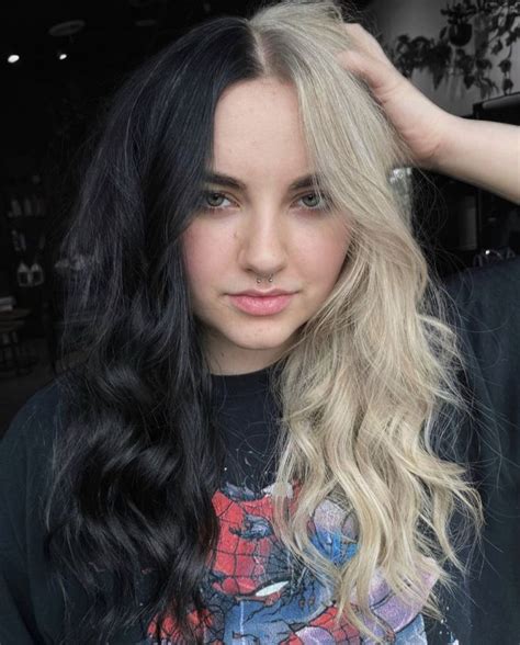 Split Dye Split Dyed Hair Split Hair Edgy Hair