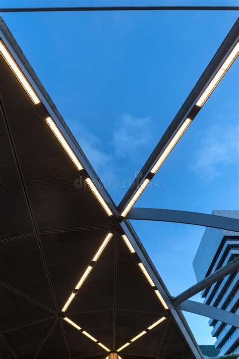 Abstract Of A Modern Architectural Structure Of The Train Station Roof