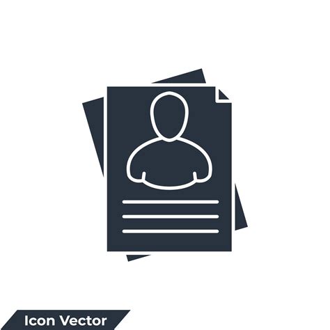 Resume Icon Logo Vector Illustration Portfolio Symbol Template For
