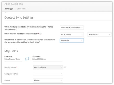 Zoho Finance Suite Integration Online Help Zoho Crm