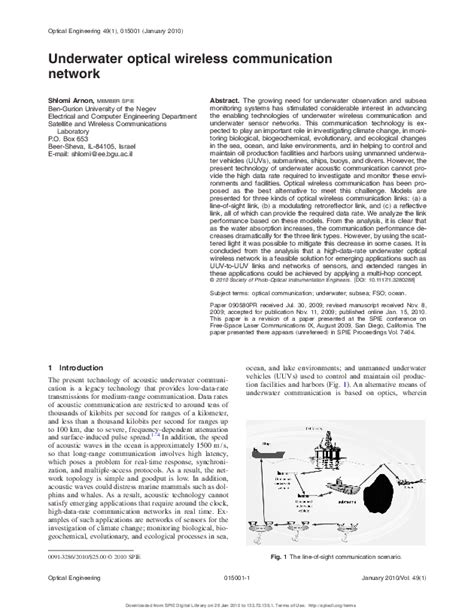 Pdf Underwater Optical Wireless Communication Network