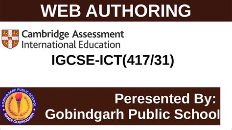 Web Authoring Ict Igcse Oct Nov 2019 Youtube