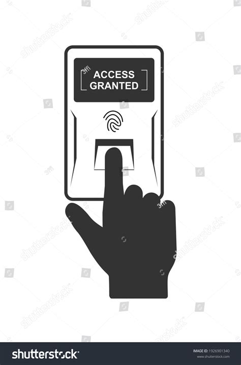 Biometric Fingerprint Security Icon Access Control Stock Vector