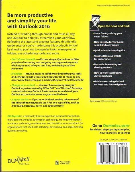 Microsoft Outlook 2016 For Dummies Bill Dyszel Sc Db Books