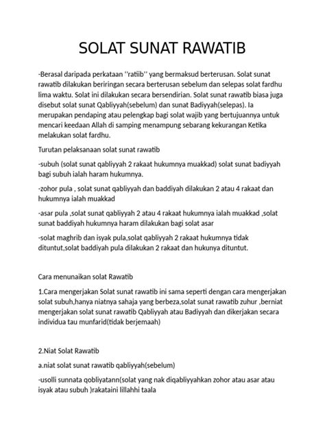 Solat Sunat Rawatib Pdf