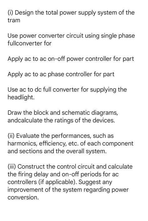 Solved I Design The Total Power Supply System Of The Tram