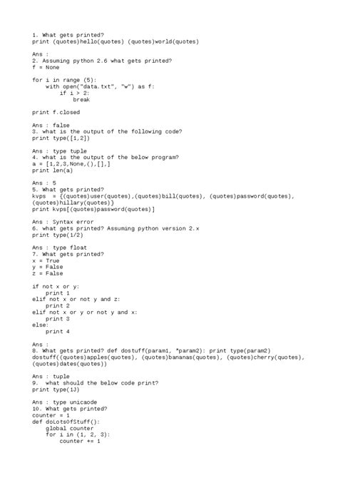 Python Problem What Gets Printed Print Quotes Hello Quotes Quotes World Quotes Ans
