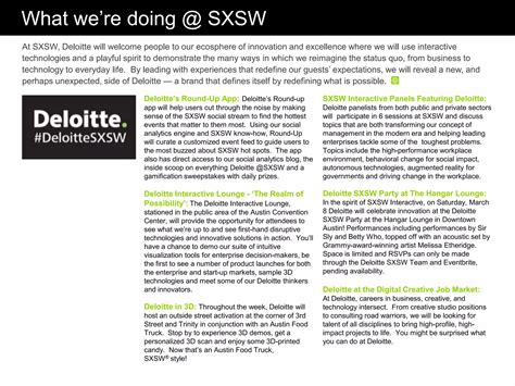 Deloitte At Sxsw 2014 Pptx