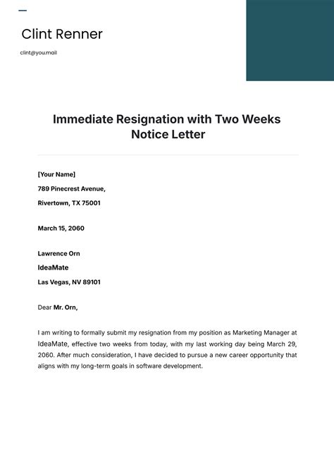 Immediate Resignation Letter Template 36 Sample Resignation Letter