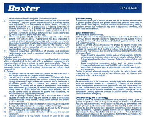 Glucose Injection Package Insert Prescribing Information