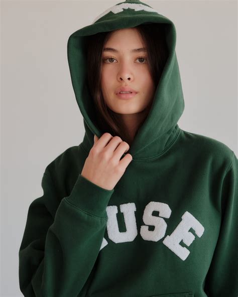 Heavyweight Chenille Hoodie Green Pine