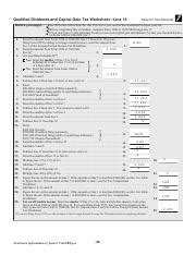 Qualified Dividends And Capital Gain Tax Worksheet Form 1040 Line 16