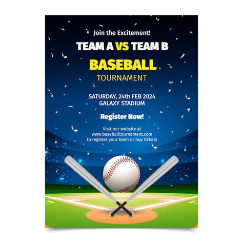Free Vector Baseball Poster Template Design