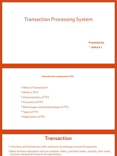 Transaction Processing System Presented By Jaisha K J Pdf
