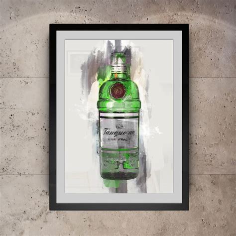 Tanqueray Gin Tanqueray Bottle Bar Abstract Art Wall Art