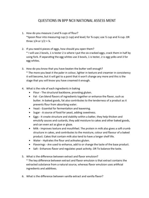 Questions In Bpp Ncii National Assessment Download Free Pdf Cakes