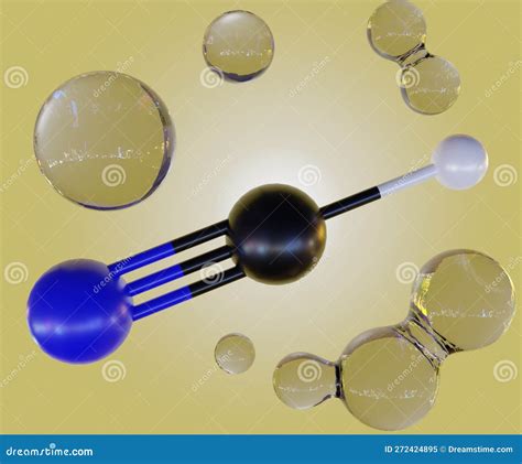 Cyanide Molecules And Colorless Droplets Stock Illustration