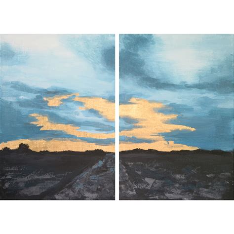 Купить картину Закат Диптих в Москве от художника Курмаева Наталья