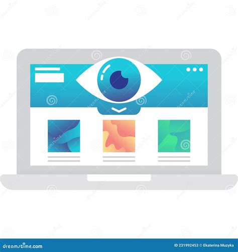 Visualization Icon Vector Visual Data On Laptop Stock Vector