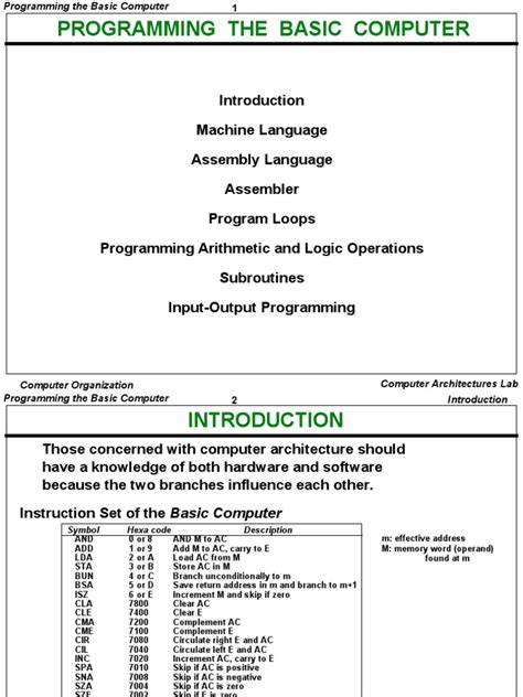 Programming The Basic Computer Pdf Assembly Language Subtraction