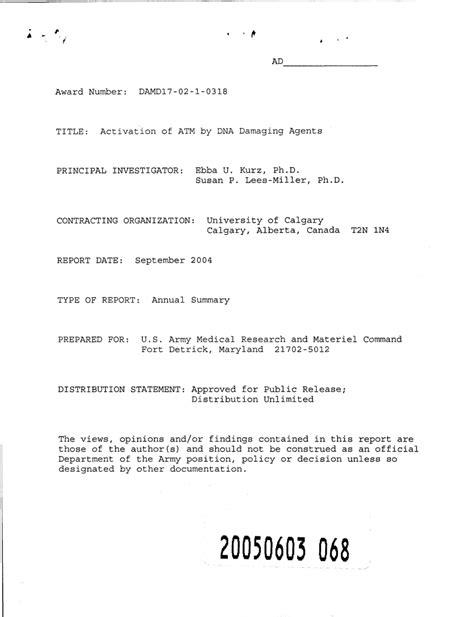 Pdf Activation Of Atm By Dna Damaging Agents