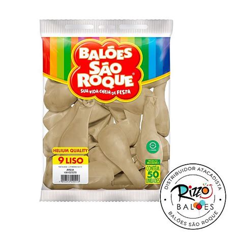 Balão De Festa Látex Liso 9 Areia Caixa Com 25 Pacotes 1250 Unidades Atacado São Roque