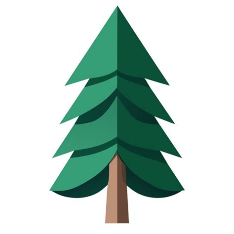 Premium Vector 2d Vector Rendering Of A Detailed Isolated Pine Tree