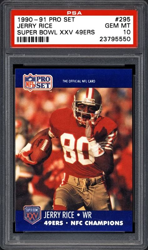 1990 91 Pro Set Super Bowl Xxv 49ers Jerry Rice Psa Cardfacts®