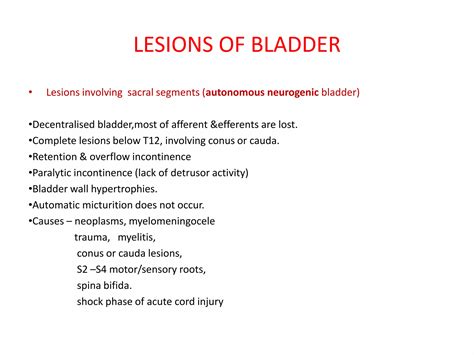 Urinary Bladder Innervation And Syndromes Pptx