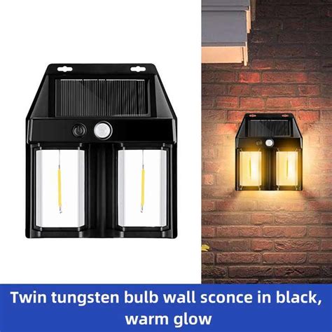 Waterproof Solar Powered Led Night Light With Tungsten Style Pir