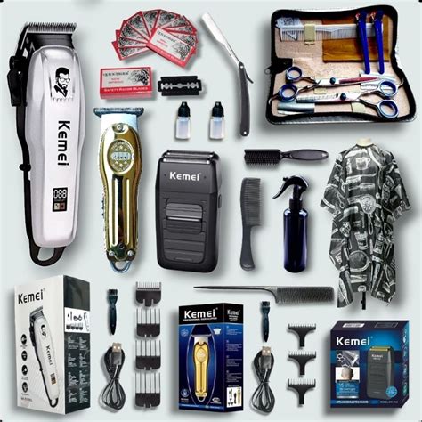Jual Paket Profesional Series Alat Cukur Lengkap Original Kemei Usaha Pangkas Barbershop