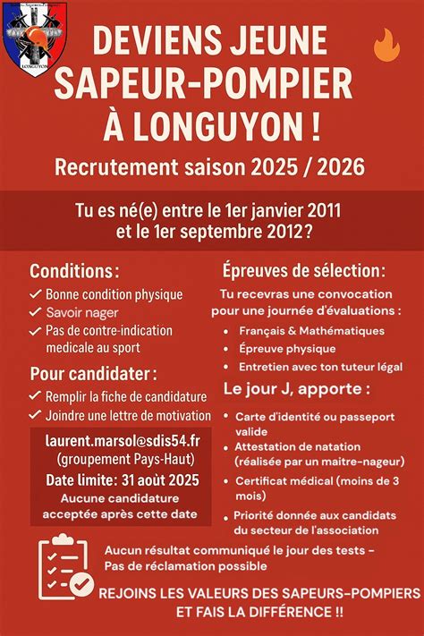 Sapeurs 🔥 Deviens Jeune Sapeur Pompier À Longuyon 🔥 📣 Recrutement