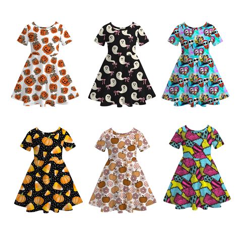（pre Order）girls Halloween Print Dress