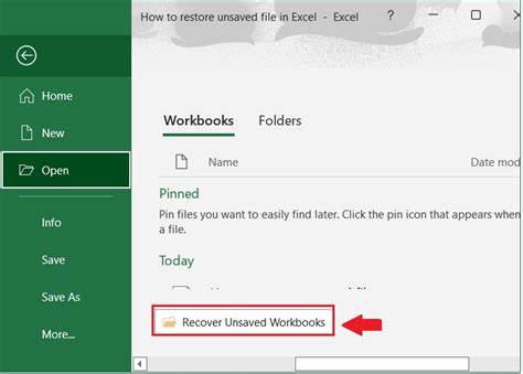 How To Restore Unsaved File In Excel