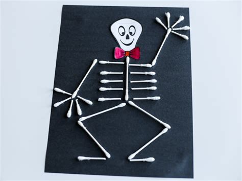 Easy Q Tip Skeleton Craft Free Printable Artofit