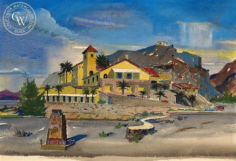 Furnace Creek Inn Art By Leonard Scheu California Watercolor
